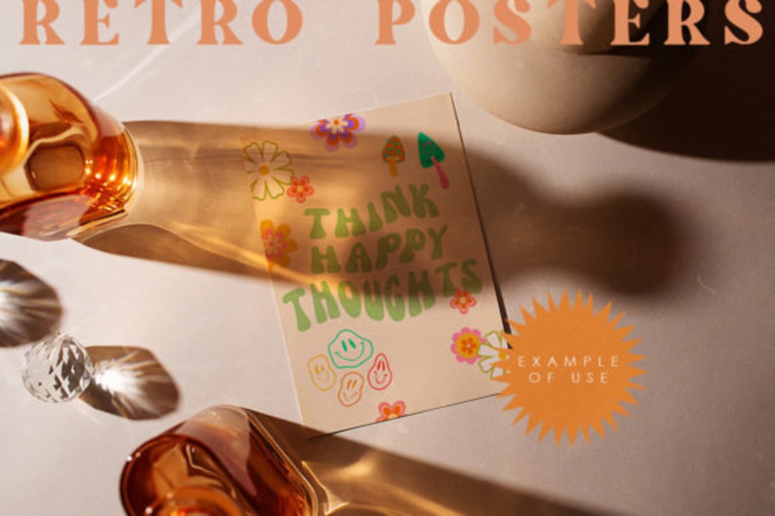 Retro Groovy 90s Style Printable Posters 90's Posters Retro Flowers ...