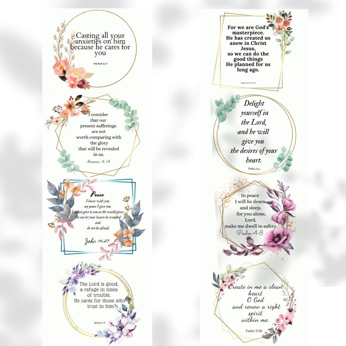 Printable Scripture Cards Set of 8 Instant Digital - Etsy