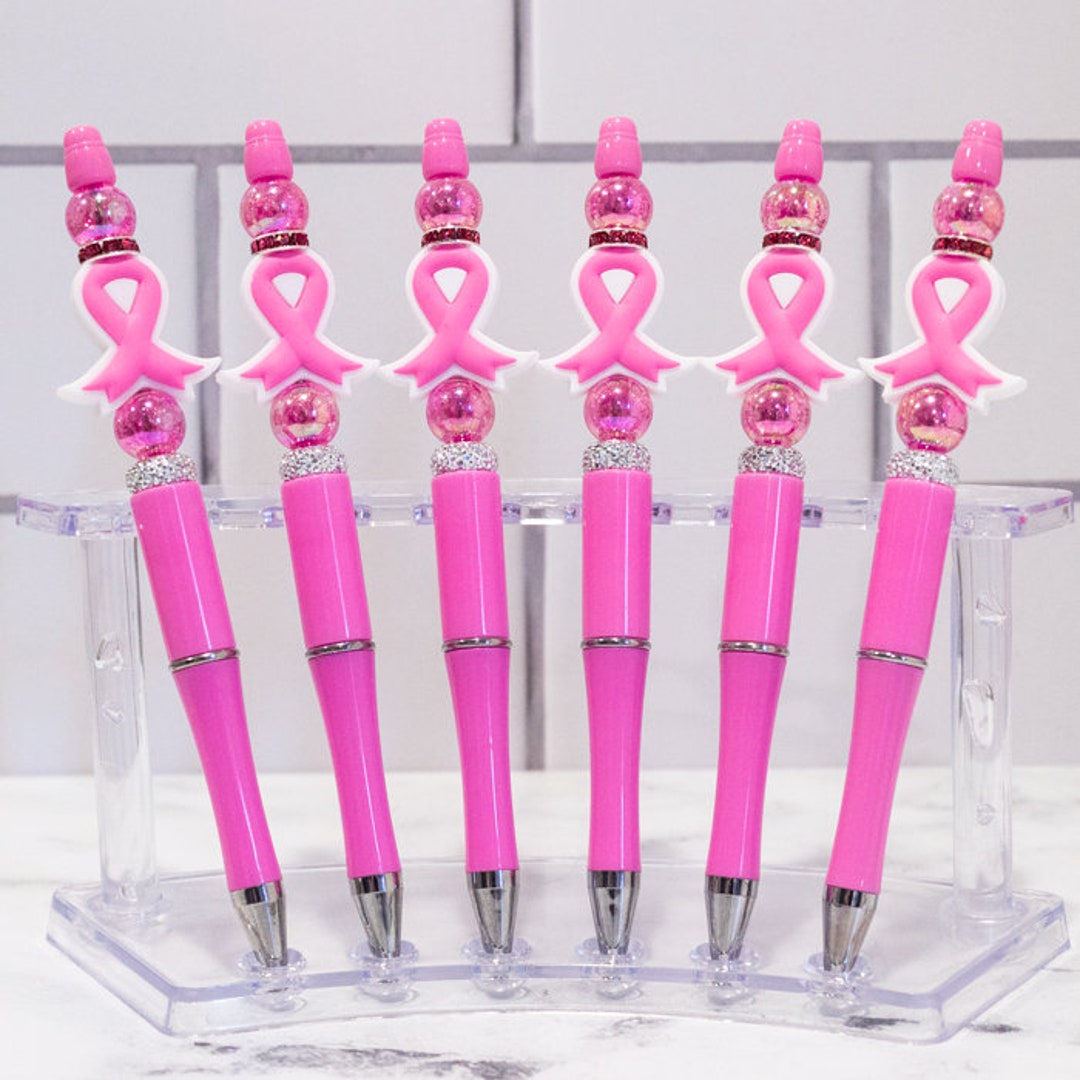 Breast Cancer Awareness Ribbon Beaded Pen Refillable Novelty Pen - Etsy