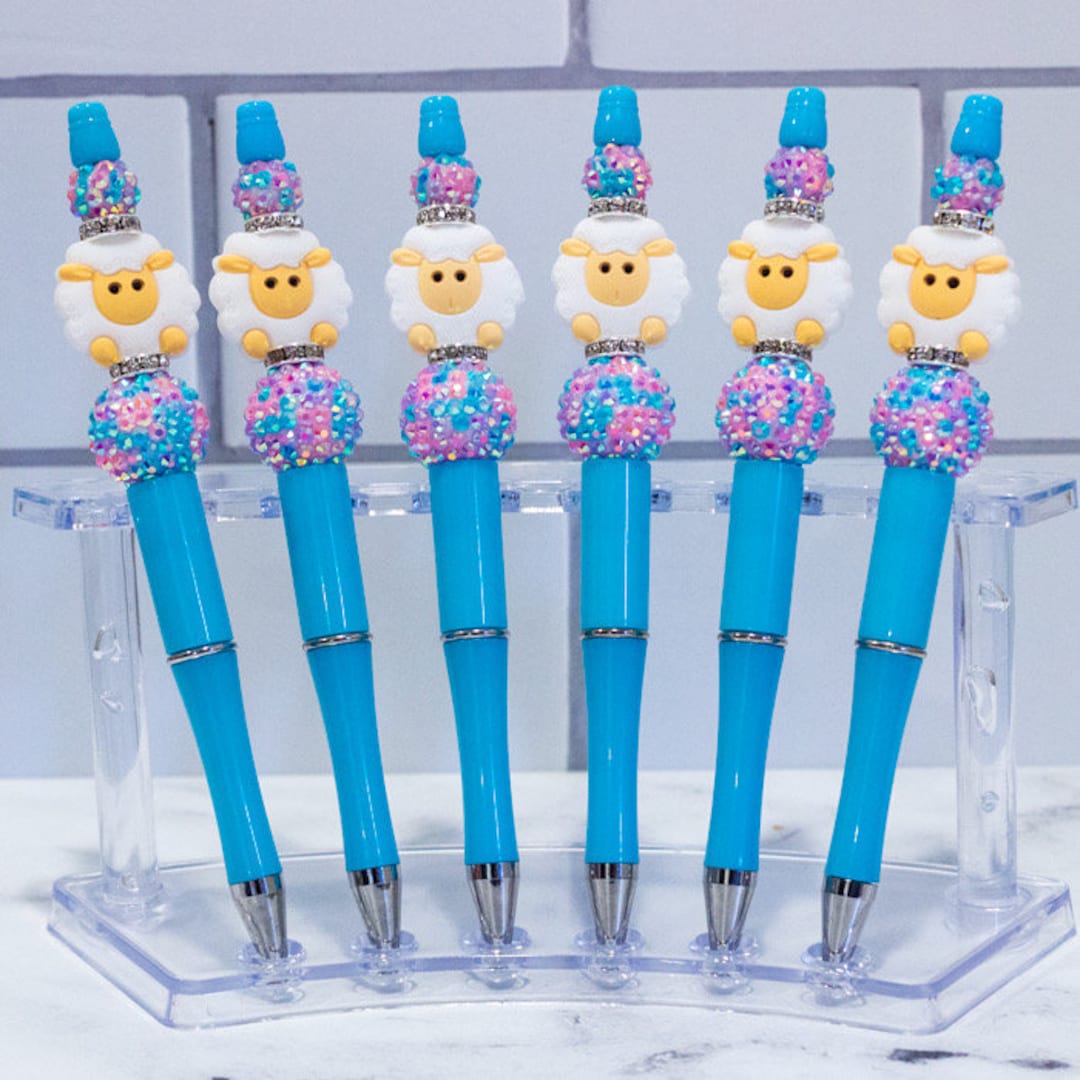 Blue Sheep Beaded Pen Cute Animal Refillable Beaded Pen - Etsy