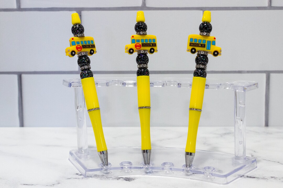 School Bus Refillable Beaded Pen - Etsy