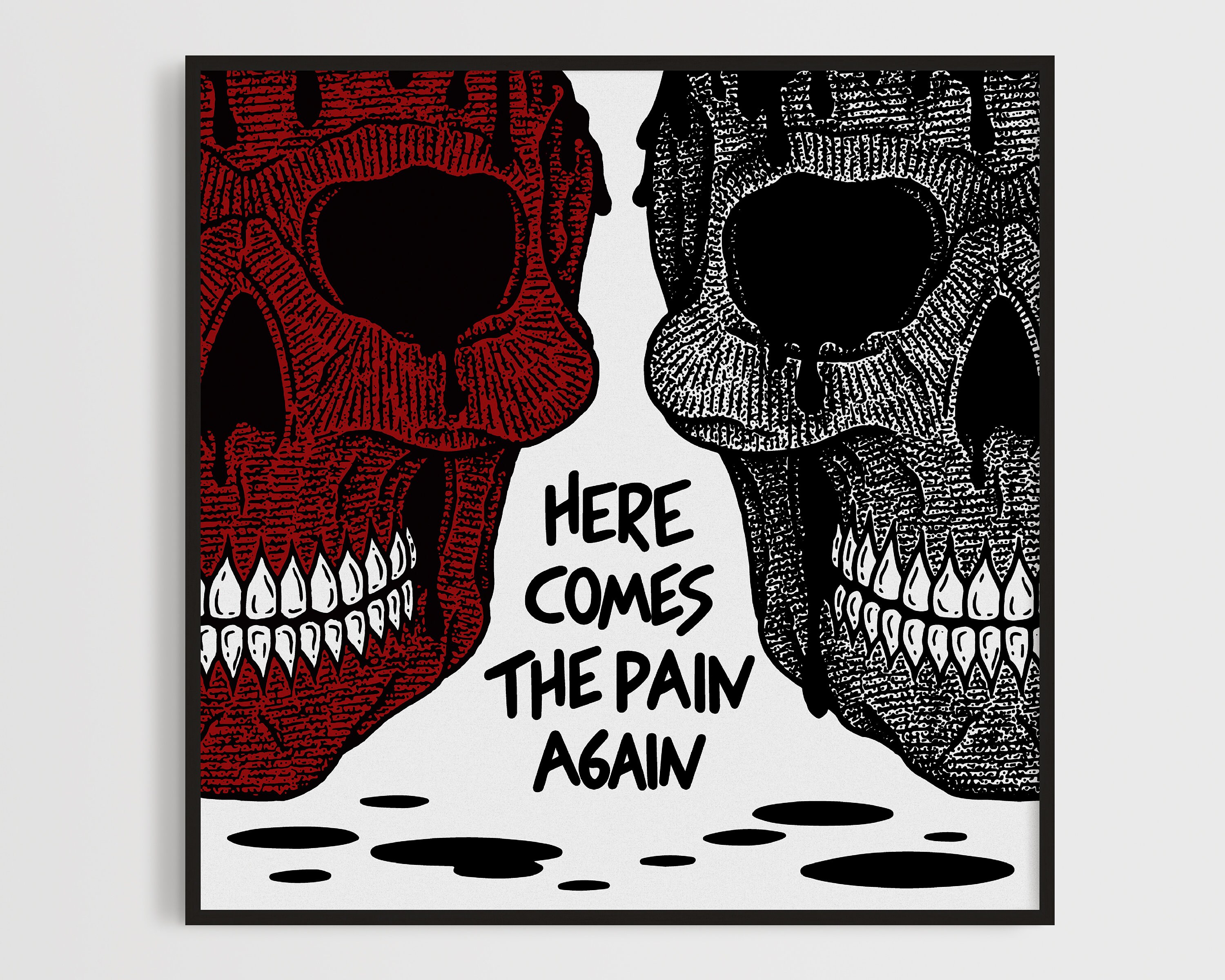 Pain Digital Download Skull Art Goth Home Decor | Etsy