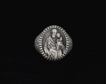 St Joseph Pinky Ring - Etsy