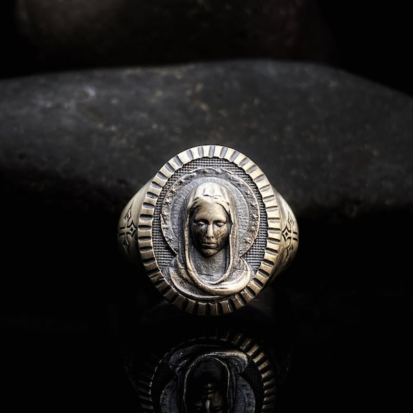 Virgin Mary Ring - Etsy