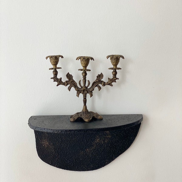 Wood and Stone Wall Shelf - Etsy