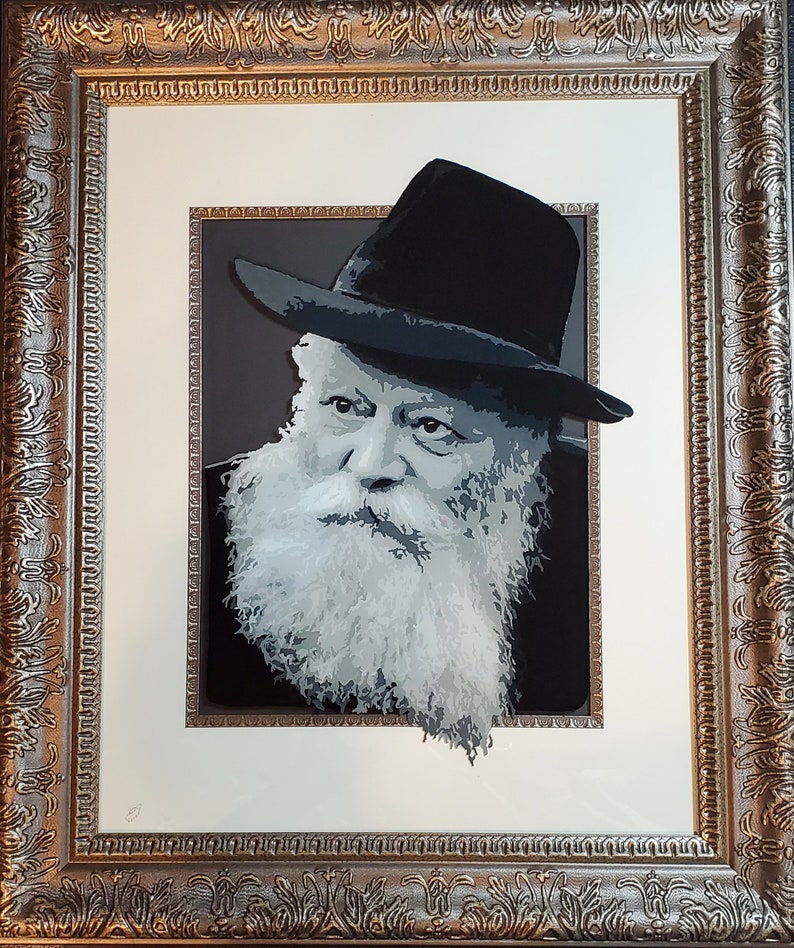 Lubavitcher Rebbe Menachem Mendel Schneerson**hand Painted on Glass ...