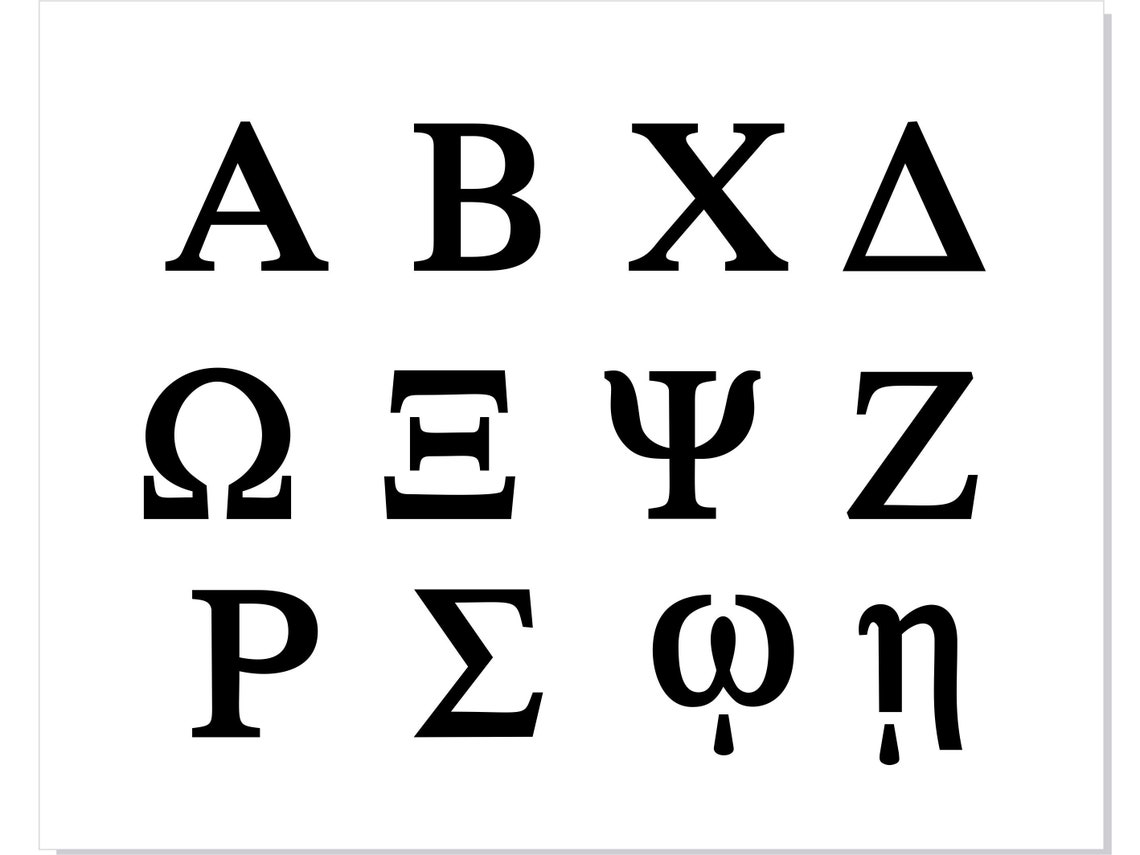 Fuente Griega Svg Cricut Fuente Griega Otf Letras Griegas Etsy México