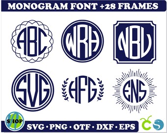 Circle Monogram Svg - Etsy