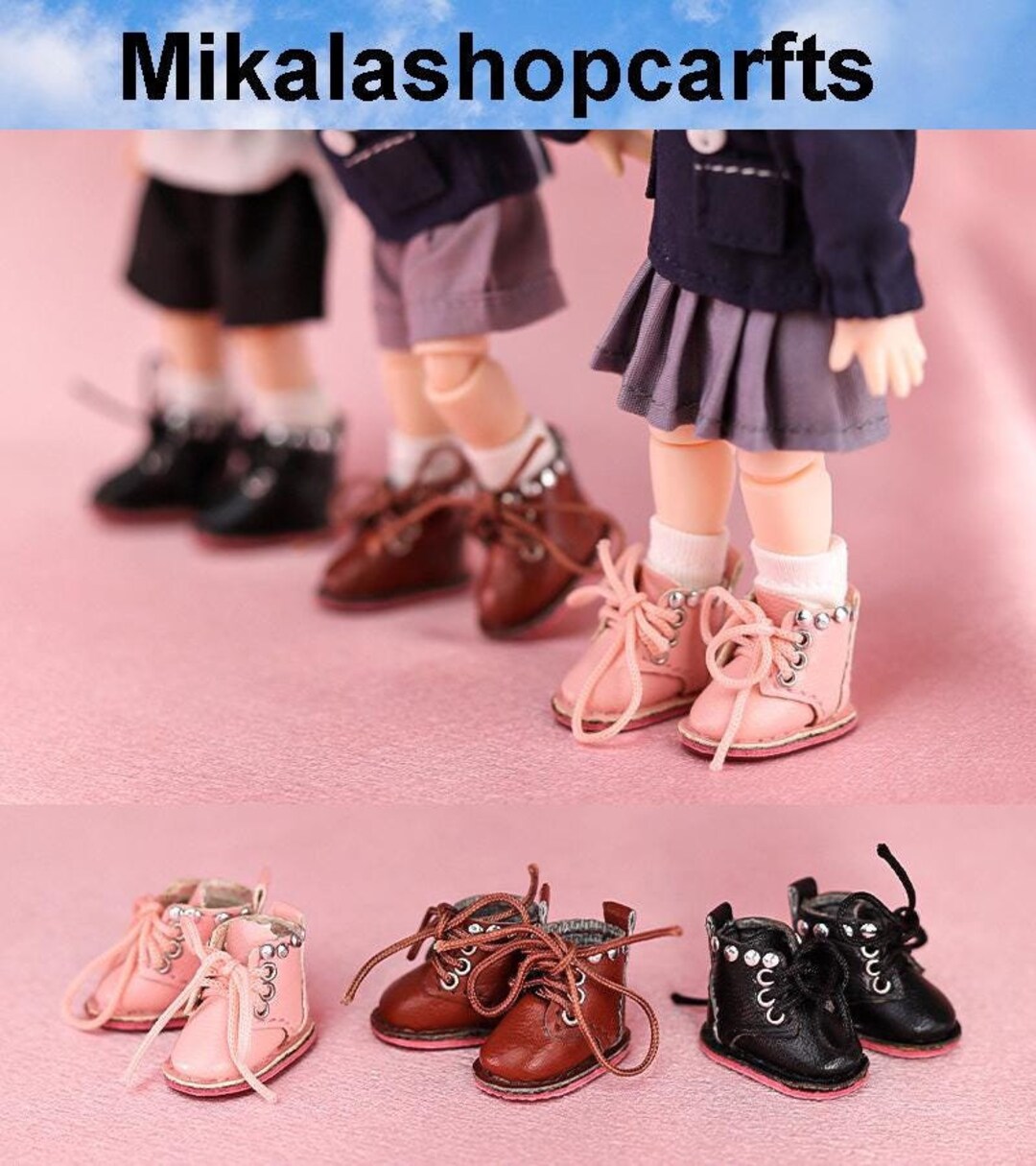 Ob11 Doll Leather Boots,1/12 BJD Doll Leather Shoes,dolls Boots, Doll ...