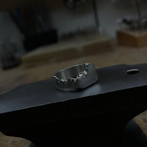 Futuristic Brutalist Ring Grunge Jewelry for Men Statement Rustic ...