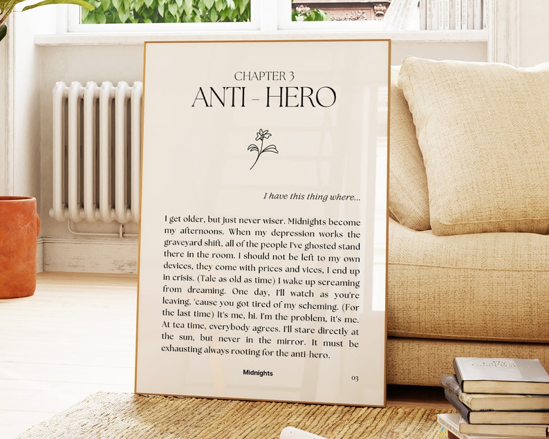Anti Hero Lyrics Poster Taylor Swift Midnights Lyric Print - Etsy