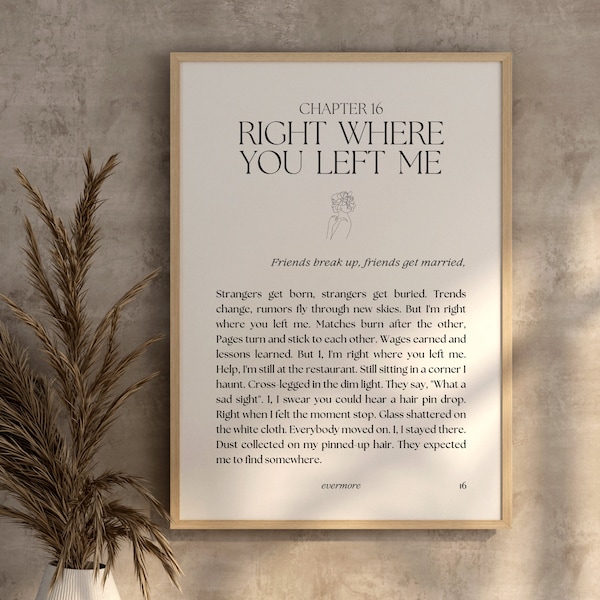 Right Where You Left Me Wall Art - Etsy