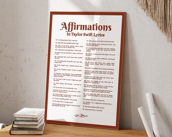 Affirmations in Taylor Poster - Etsy
