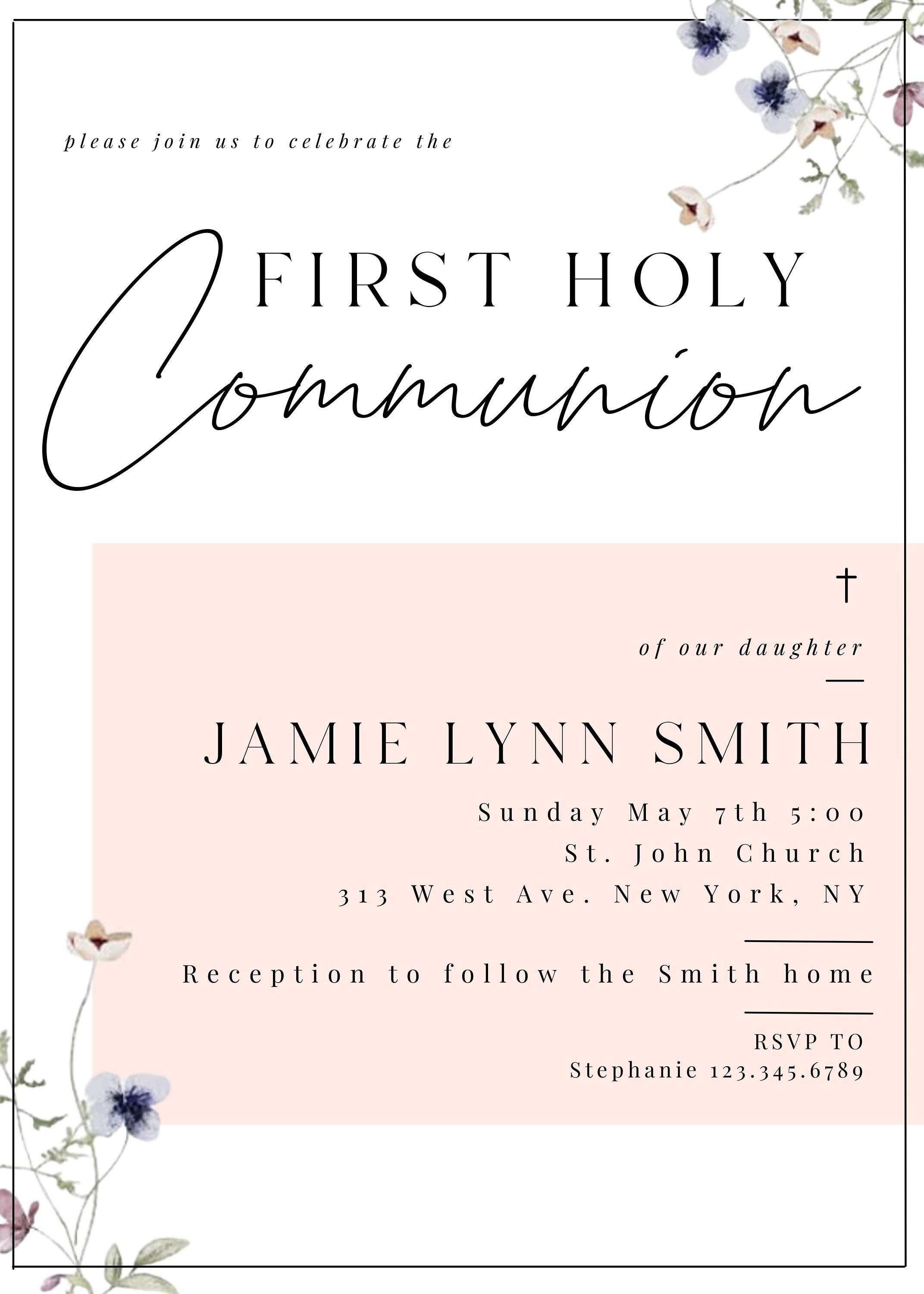 First Communion Invitation - Etsy