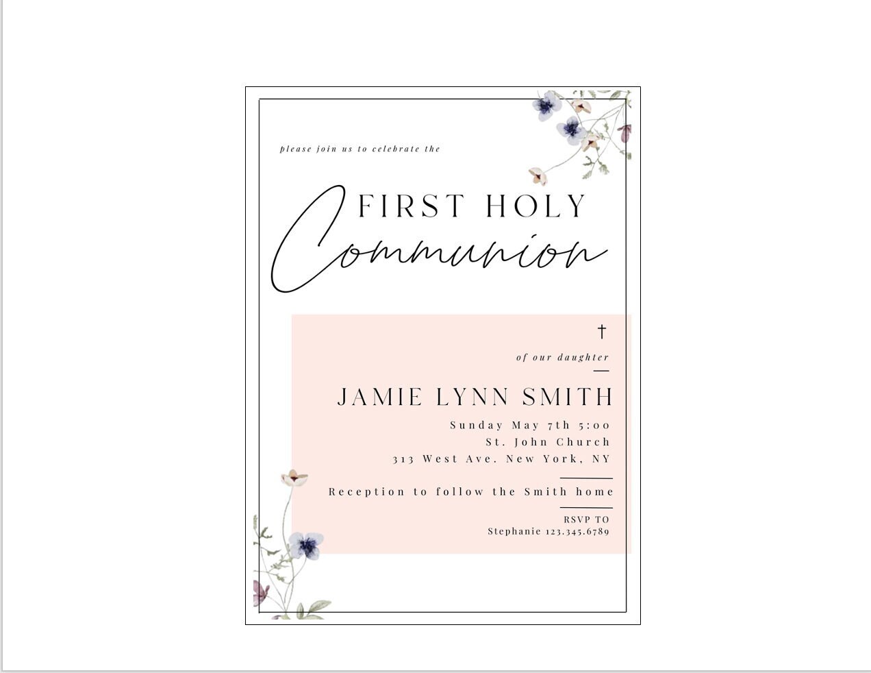 First Communion Invitation - Etsy