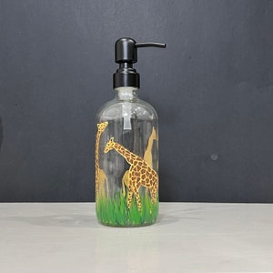 Hand Painted Giraffe Bottle: Unique Kitchen & Bath Animal Decor - Etsy