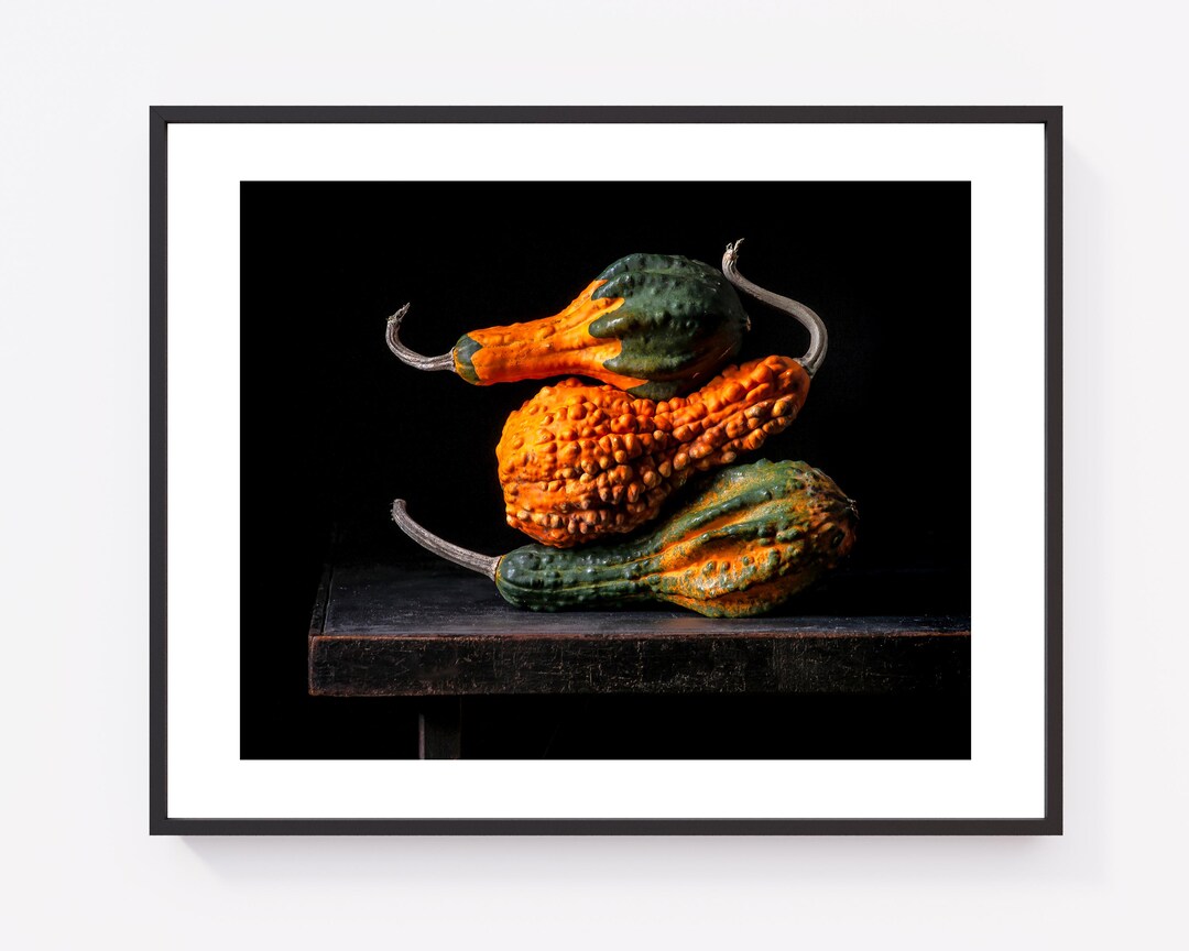 Fancy Fall Gourds Art Print, Framed Wall Decor, Kitchen Foodie Theme - Etsy