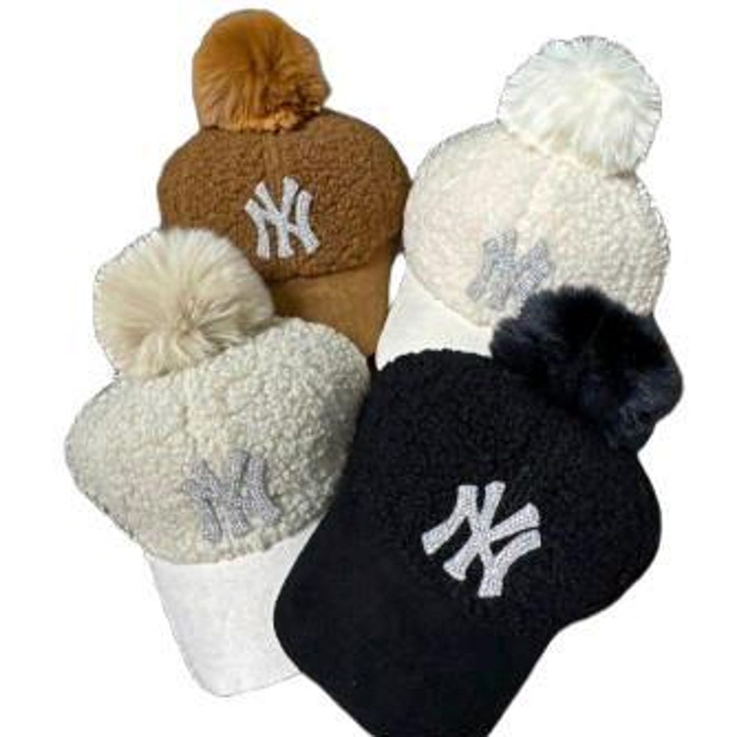 Fuzzy Rhinestone NY New York Adjustable Hat - Etsy