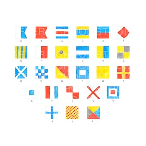Nautical Flag Alphabet Clip Art Hand Painted Watercolor Illustration ...