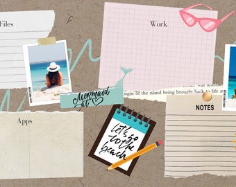 Desktop Wallpaper Organizer With Calendar 2025 Blue Theme - Etsy