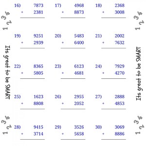 30 MATH ADDITION WORKSHEETS, 450 Math Problems, 38 Printable Pages, 8 ...