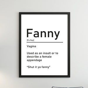 Scottish Definition of Fanny Printable / Scottish Insult / Scottish ...