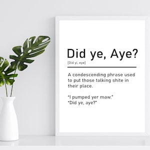 Scottish Definition of Fanny Printable / Scottish Insult / Scottish ...