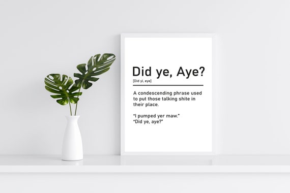 Scottish Definition of Fanny Printable / Scottish Insult / - Etsy