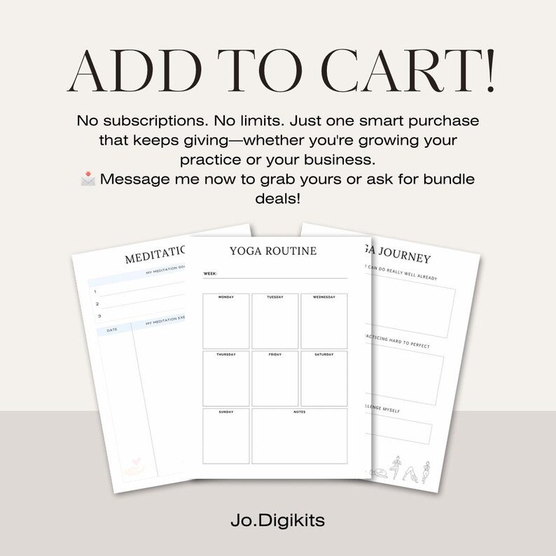 Yoga Journal Printable and Canva Editable | 20-page Wellness Tracker ...