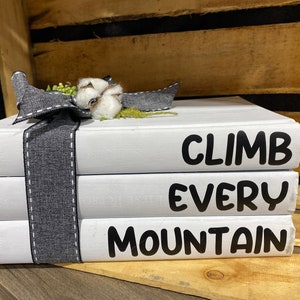 Farmhouse Book Stack / Book Stack / Climb Every Mountain / Books for ...
