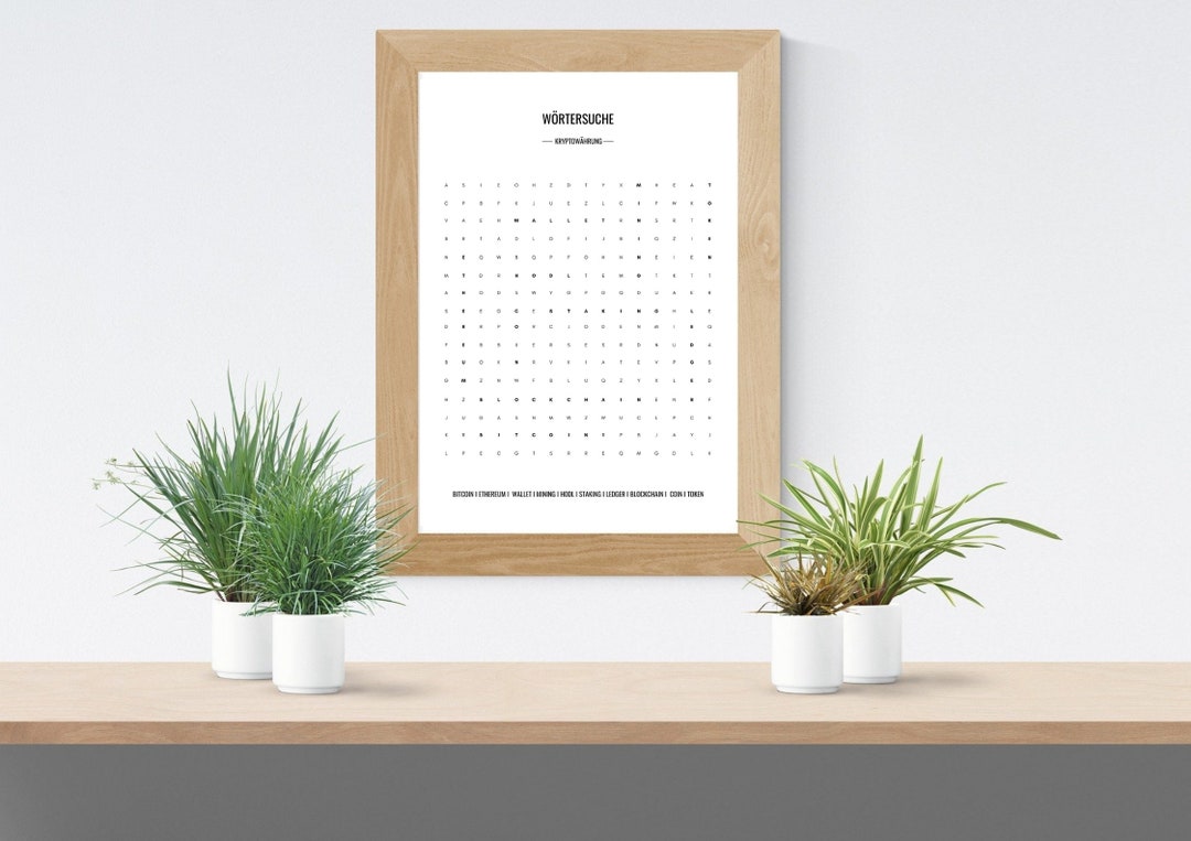 Word Search I Riddle I Poster Cryptocurrency With Solution - Etsy