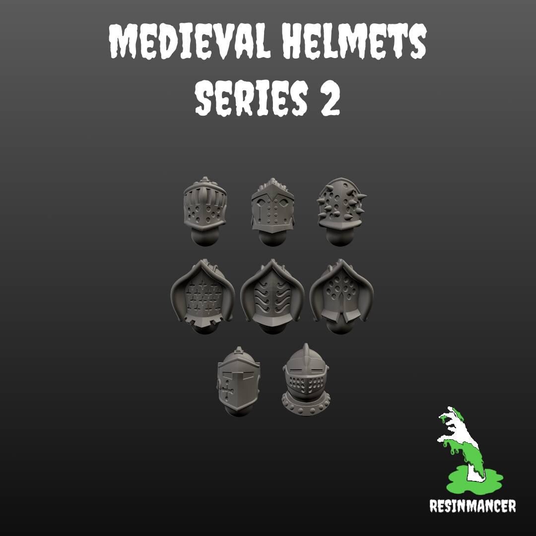 Miniature Medieval Helmets Series 2 | 3D Prints | 32mm | Aos - Etsy