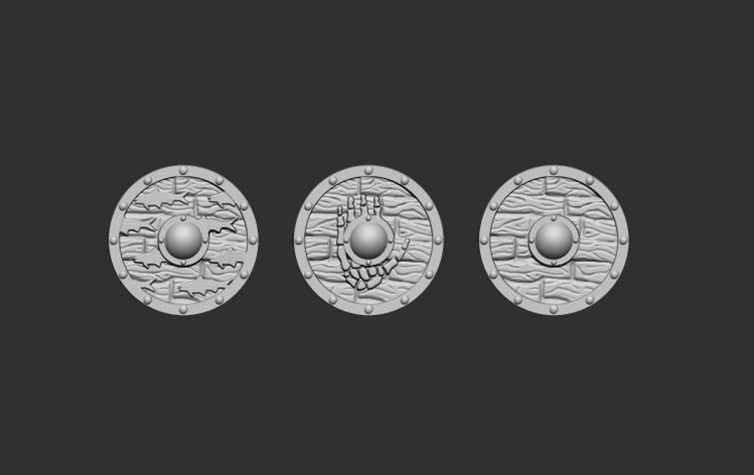 Shield Bits 3D File STL Kitbash Ready 32mm - Etsy