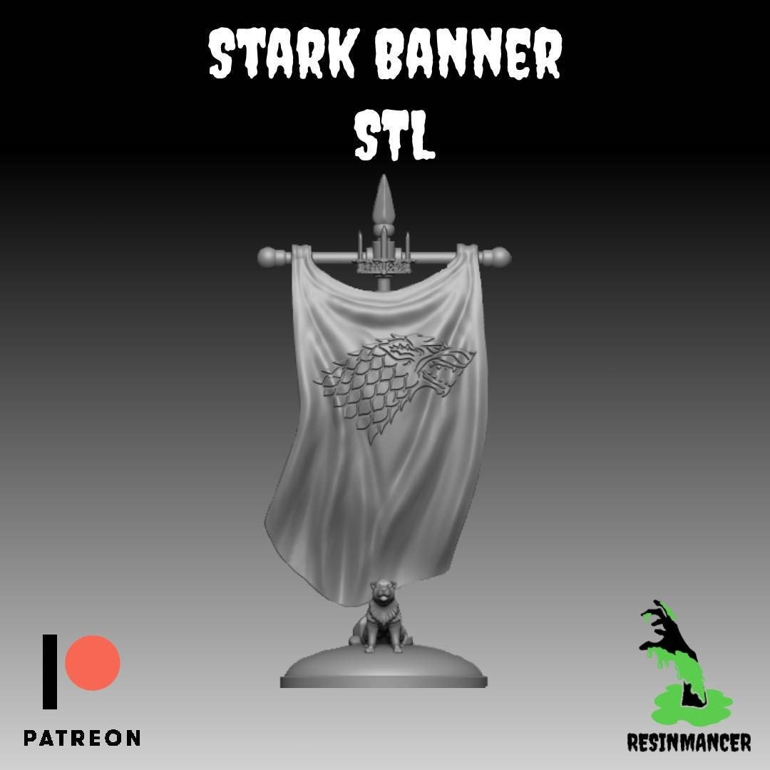 Stark Banner STL ASOIAF - Etsy