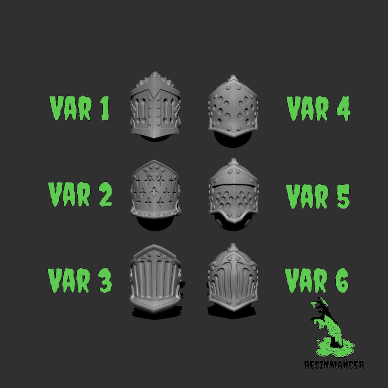 Miniature Medieval Helmets Series 1 | 3D Prints | 32mm | ASOIAF - Etsy