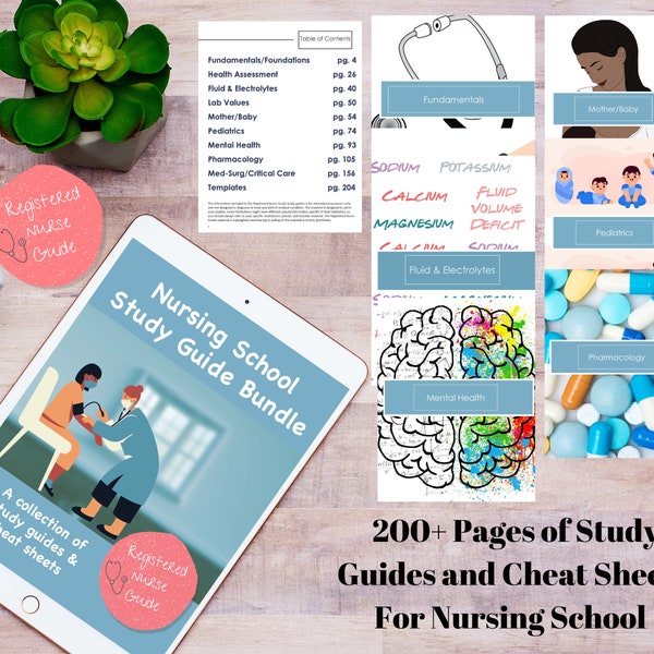 Nursing Study Guides - Etsy