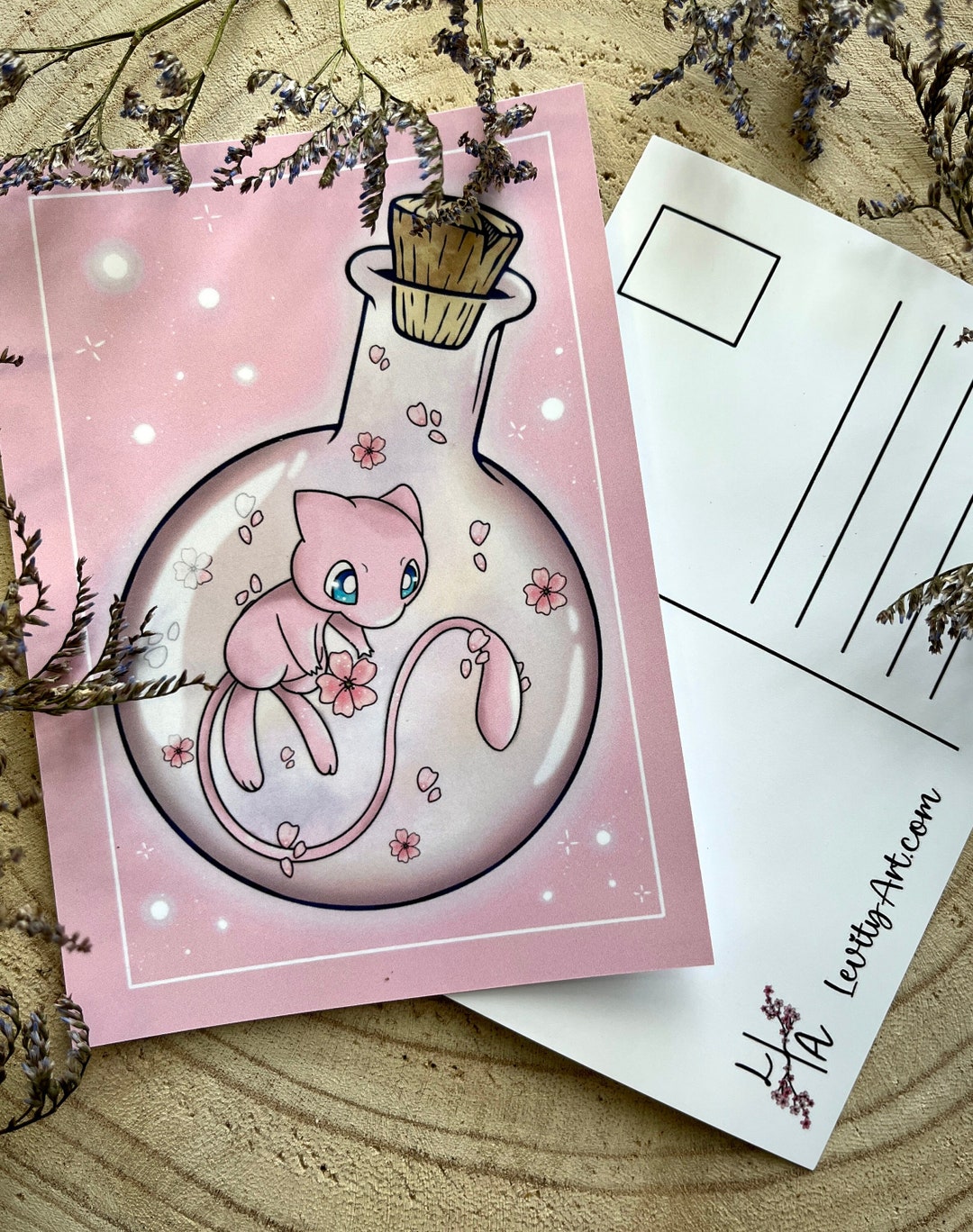 Pokémon Postcard Mew | Gift for Pokémon Lovers | Pokémon Fan Art - Etsy