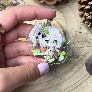Genshin Impact Nahida Keychain Transparent Acrylic Silver Clasp - Etsy