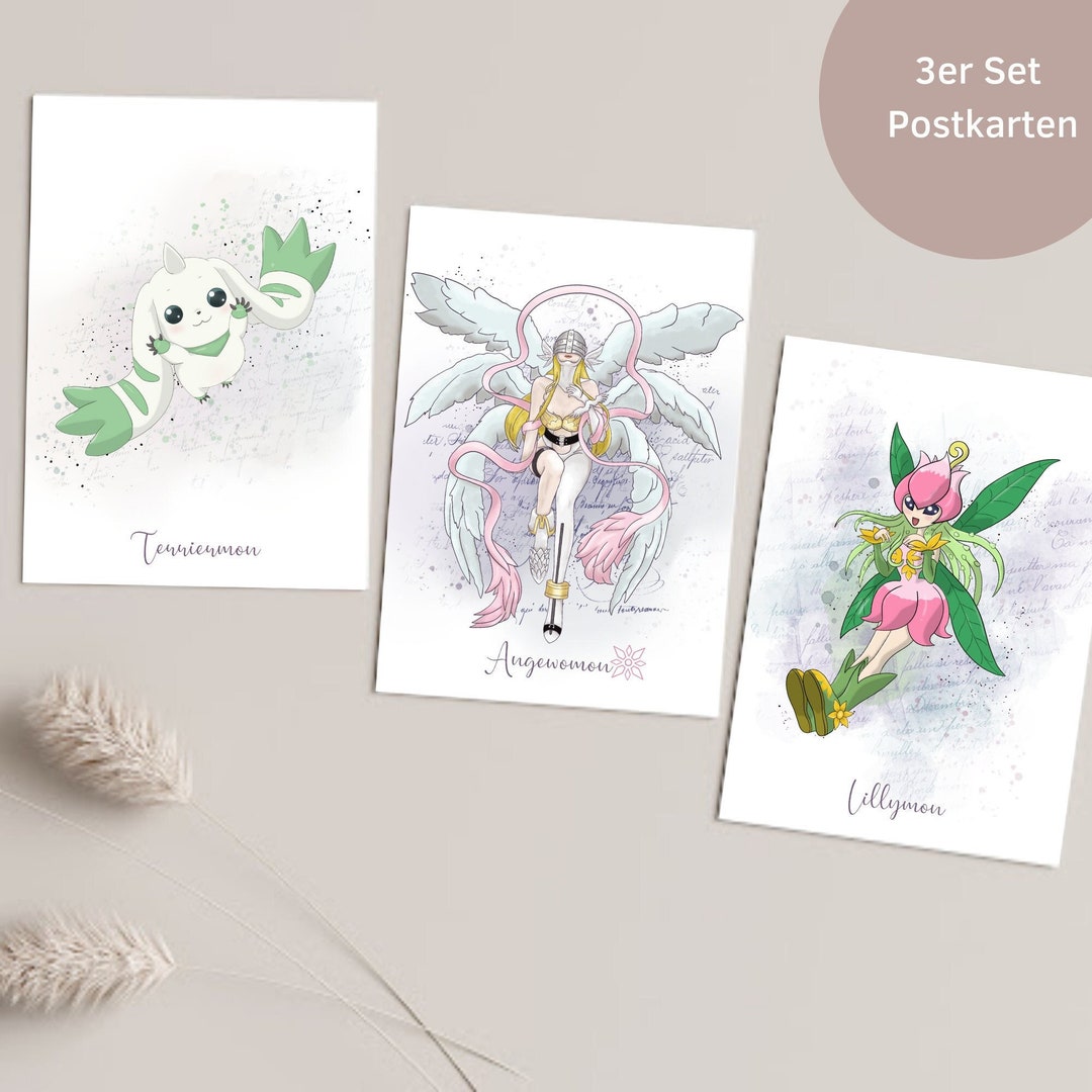 Digimon Poster Set Anime Merch and Fan Art Pictures Set 3 Pieces - Etsy