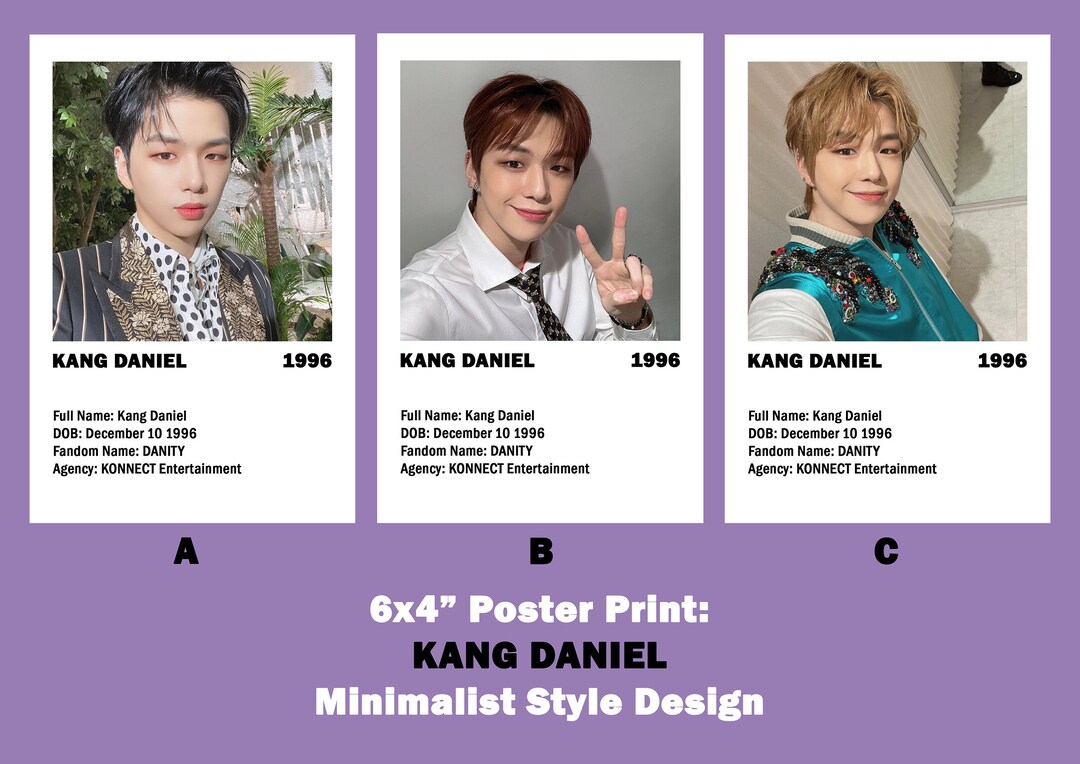 Kang Daniel Aesthetic 6x4" Minimalist-style Poster Print - Etsy