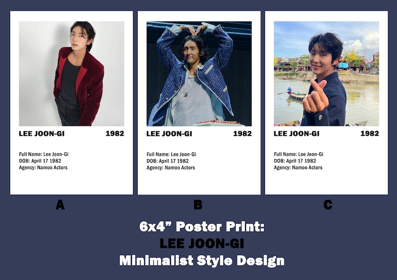 Lee Joon-gi Aesthetic 6x4" Minimalist-style Poster Print - Etsy