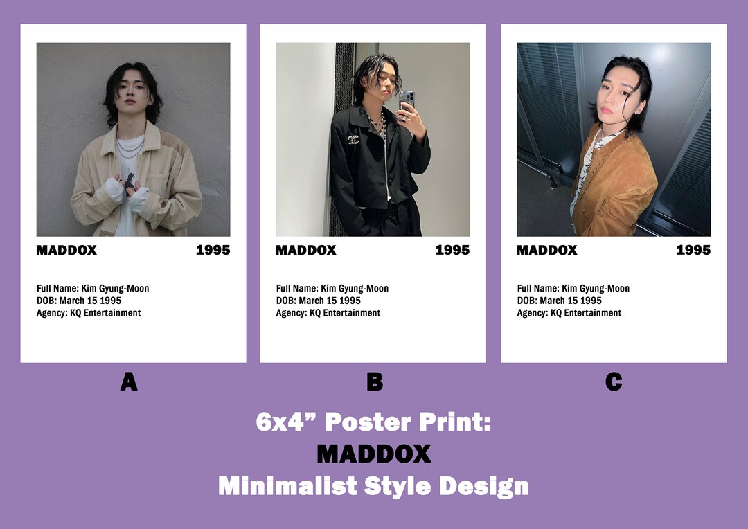 Affiche Maddox Aesthetic 6 x 4" de style minimaliste - Etsy France