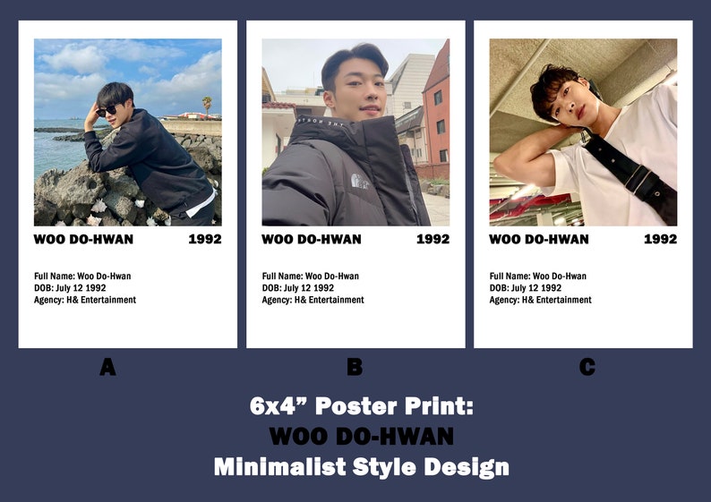 Woo Do-hwan Aesthetic 6x4" Minimalist-style Poster Print - Etsy