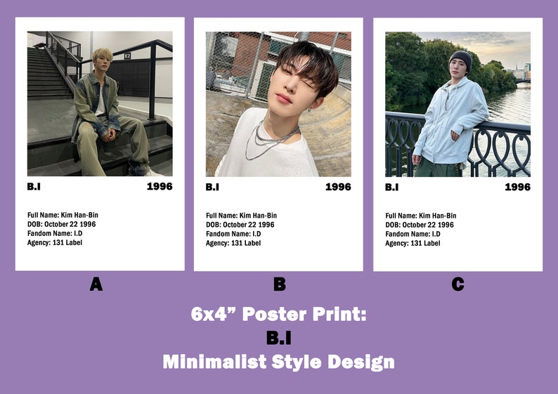 B.I Aesthetic 6x4" Minimalist-style Poster Print - Etsy