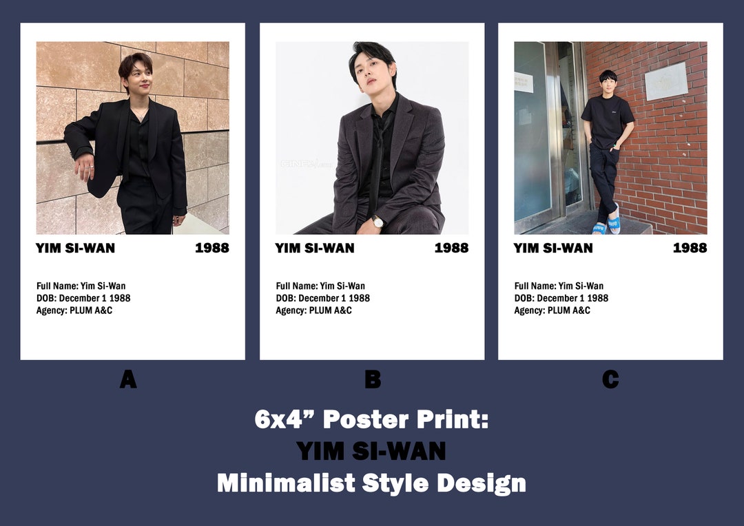 Yim Si-wan Aesthetic 6x4" Minimalist-style Poster Print - Etsy