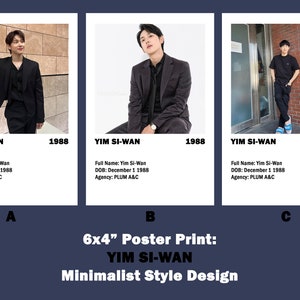 Yim Si-wan Aesthetic 6x4" Minimalist-style Poster Print - Etsy