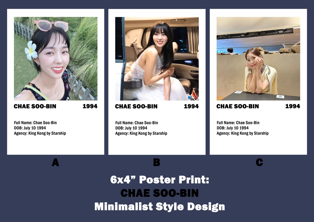 Chae Soo-bin Aesthetic 6x4" Minimalist-style Poster Print - Etsy UK