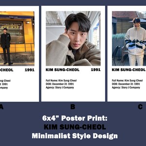Kim Sung-cheol Aesthetic 6x4" Minimalist-style Poster Print - Etsy