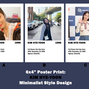 Kim Hye-yoon Aesthetic 6x4" Minimalist-style Poster Print - Etsy
