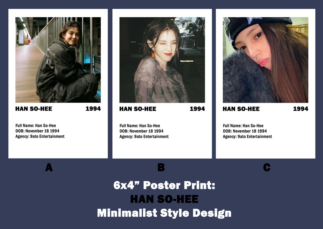 Han So-hee Aesthetic 6x4" Minimalist-style Poster Print - Etsy